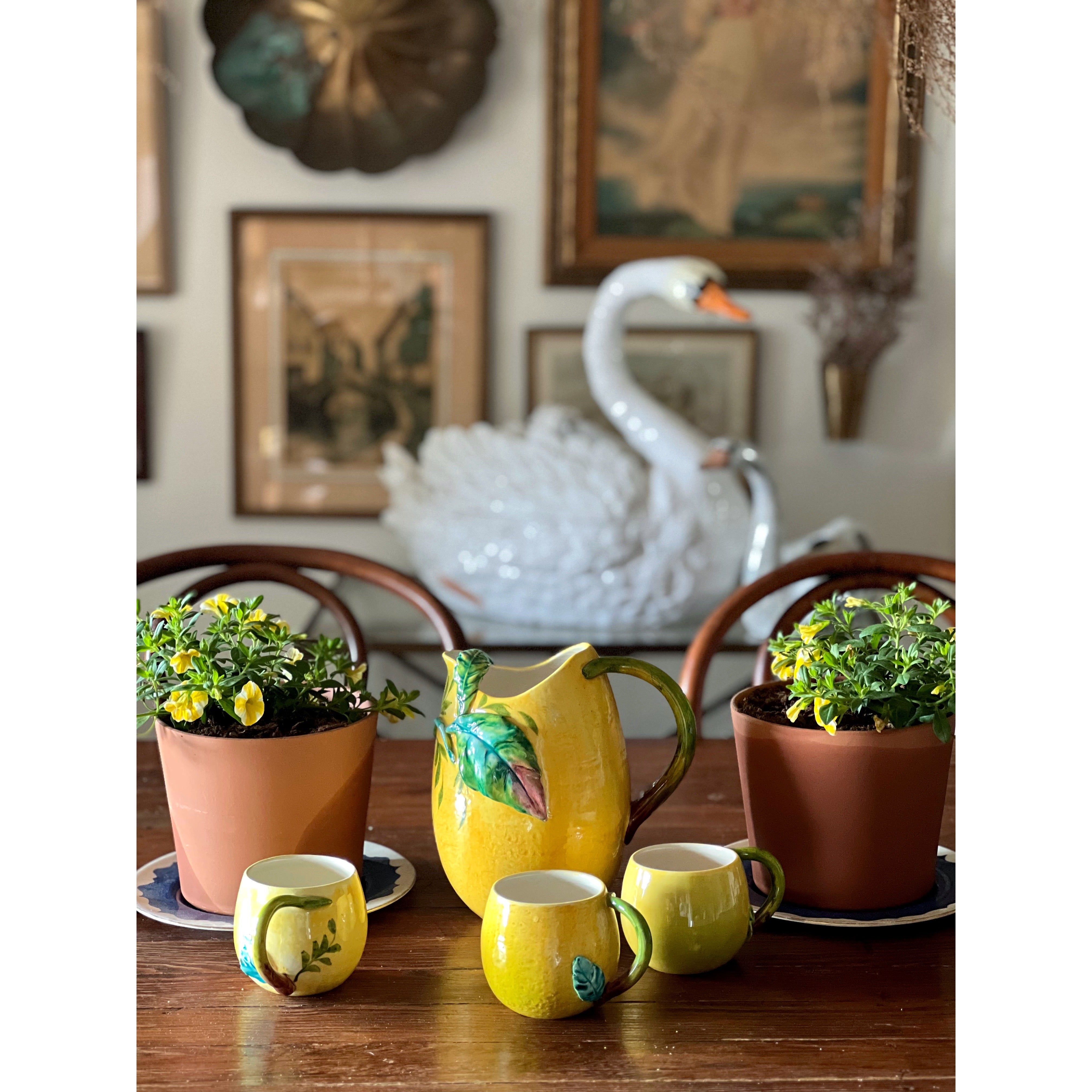 Vintage Set of 4 Ceramic Lemon Cups | Made in Italy – feastvintage