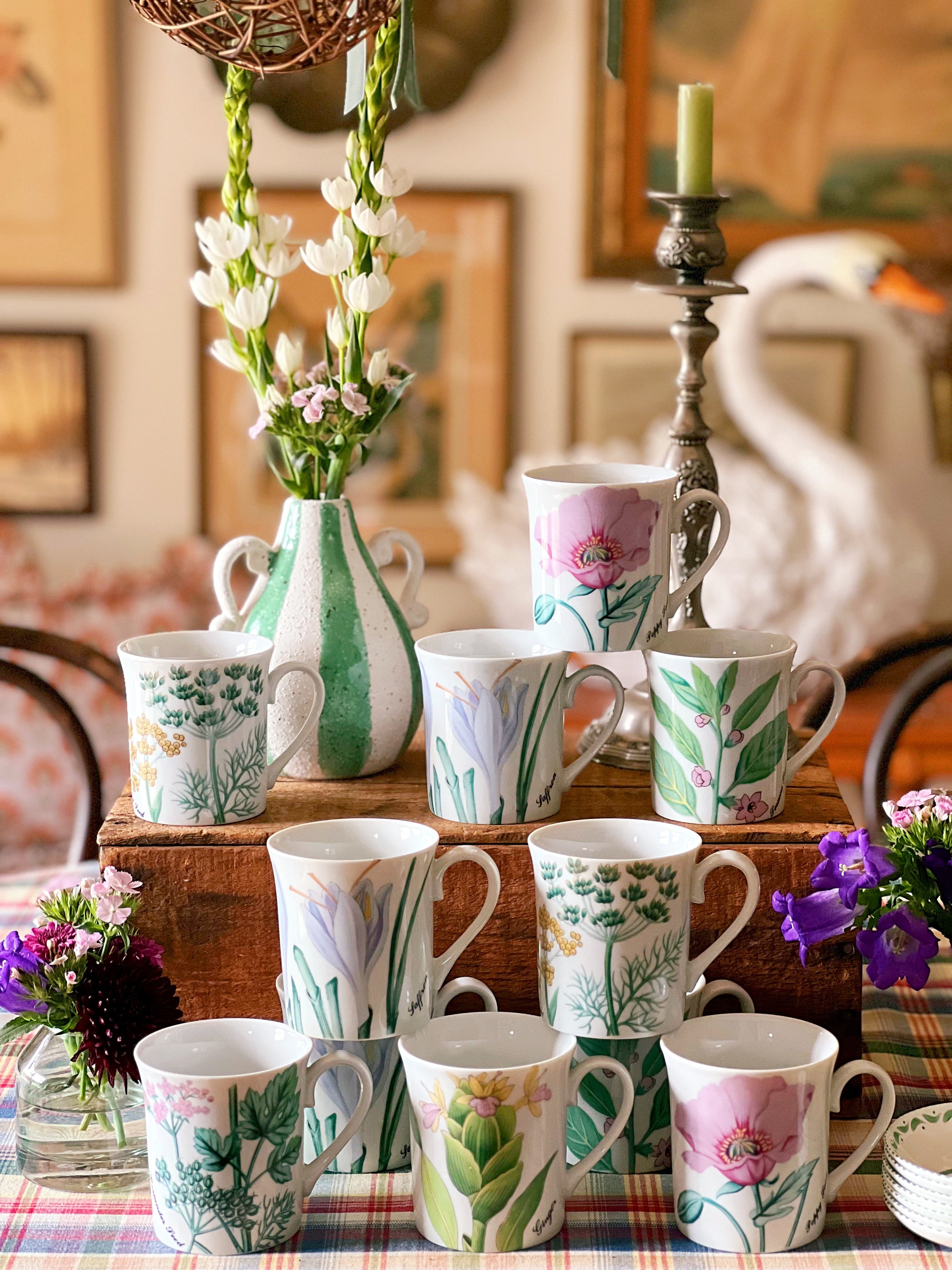 Vintage Horchow Collection Botanical Herb Mug – feastvintage